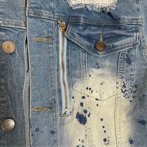 Reason | Jackets & Coats | Nwt New Reason Paint Splatter Denim Jacket ...